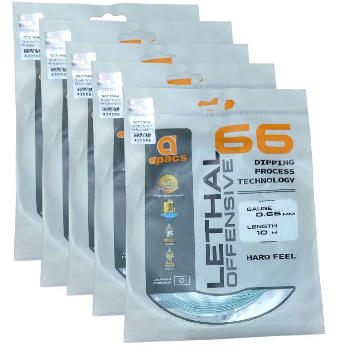 Buy Apacs Lethel 66 Offensive Badminton Racket String Set of 5 at Khelmart