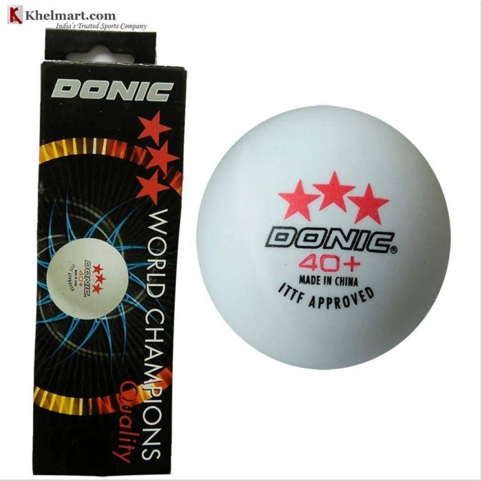 Set of 12 Donic 3 Star Plastic Table Tennis Balls White,- Buy Set of 12 Donic 3 Star Plastic ...