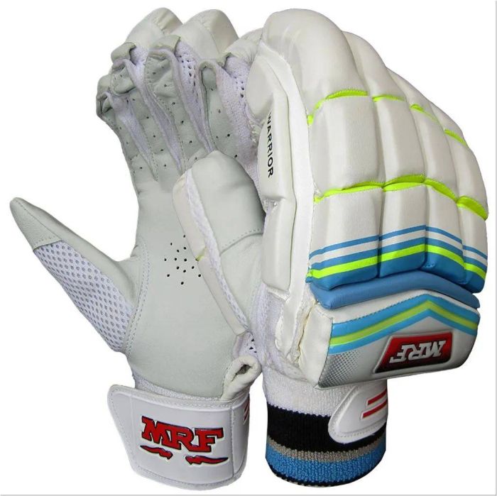 MRF Warrior Cricket Batting Gloves White Blue Lime,- Buy MRF Warrior ...