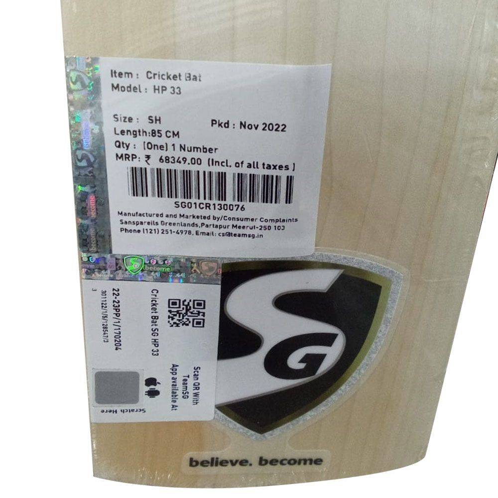 SG HP 33 English Willow Cricket Bat,- Buy SG HP 33 English Willow ...